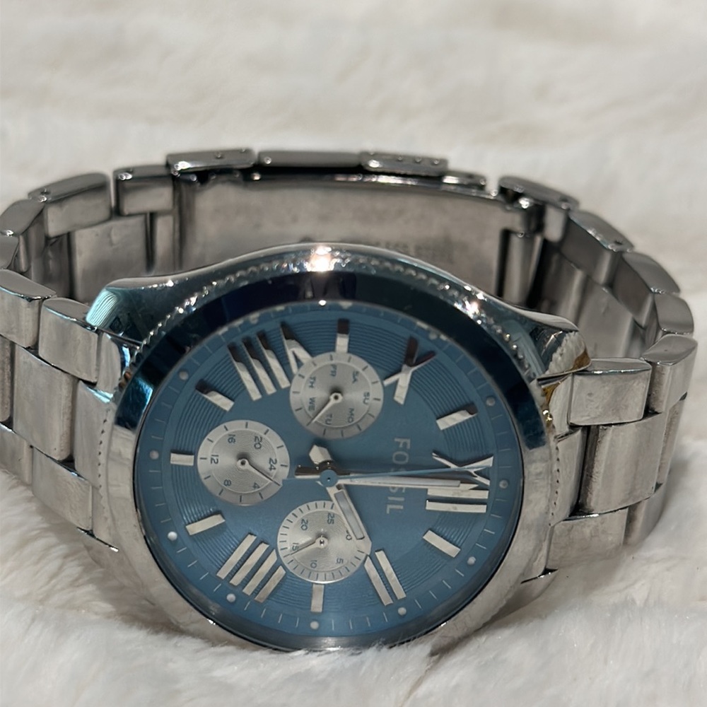 Fossil Blue Face Three-Hands Stainless Steel Ladies W… - Gem